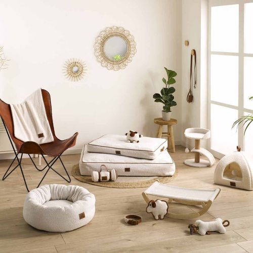 Panier Donut Pour Chien et Chat "wooly" 55cm écru - Panier - coussin BUT