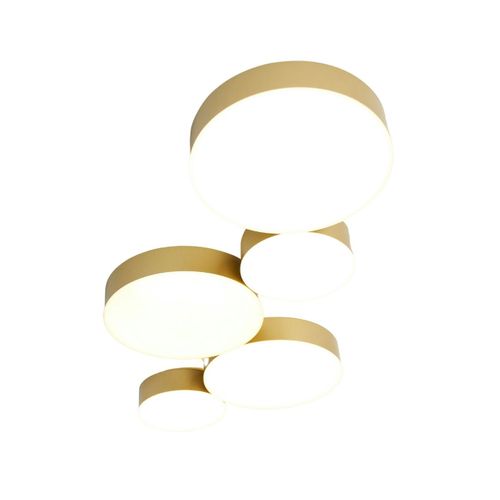 Plafonnier Moderne Doré 5 Spots Lumineux LED - Skavi - Spot et ...