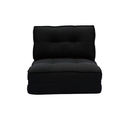 Chauffeuse 1 Place Convertible En Tissu Noir Sally - Chauffeuse BUT