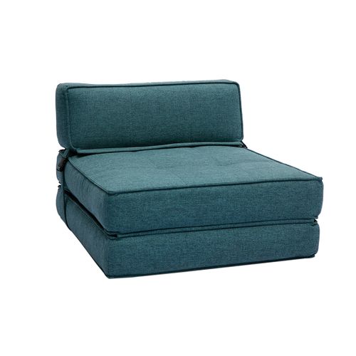 Chauffeuse 1 Place Convertible En Tissu Bleu Canard Katy - Chauffeuse BUT