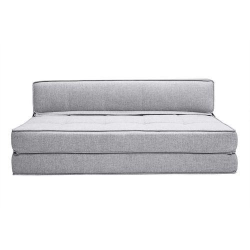 Chauffeuse 2 Places Convertible En Tissu Gris Clair Katy - Chauffeuse BUT