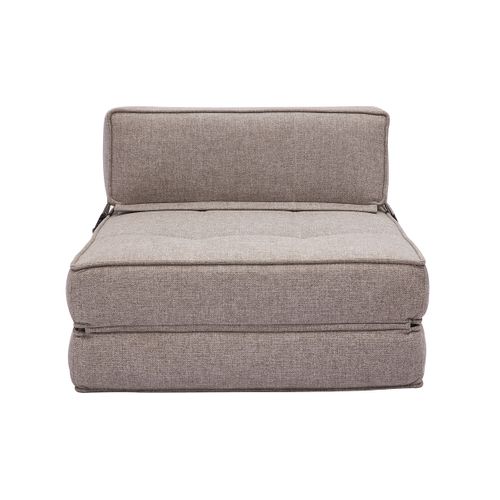 Chauffeuse 1 Place Convertible En Tissu Taupe Katy - Chauffeuse BUT