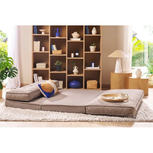 Chauffeuse 2 Places Convertible En Tissu Taupe Sally - Chauffeuse BUT