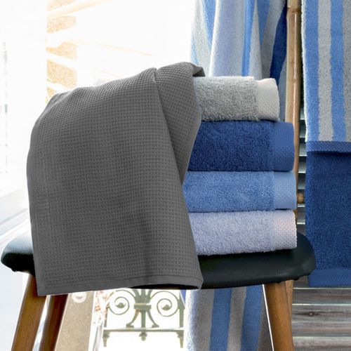 Drap De Douche 70x140 Cm Nid D'abeille Pure Waffle 300 G/m² Anthracite ...