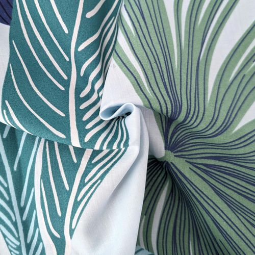 Housse De Couette 280x240 Cm Percale De Coton Moorea Pacific Bleu/vert ...
