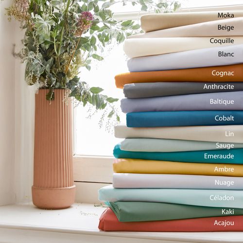 Drap Housse 160x200 Cm Bonnet 30 Cm Percale Passion Percale Anthracite - Drap housse BUT