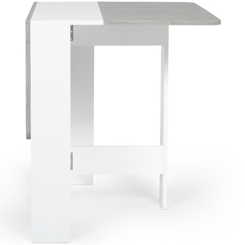 Table Console Pliable Edi 2-4 Personnes Blanche Plateau Effet Béton 103 ...