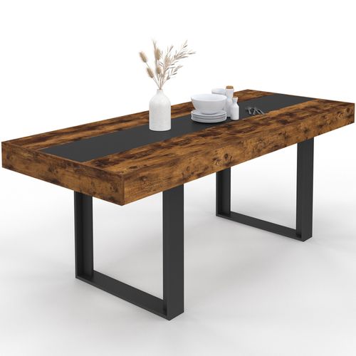 Table à Manger Extensible Rectangle Phoenix 6-10 Personnes Bois Effet ...
