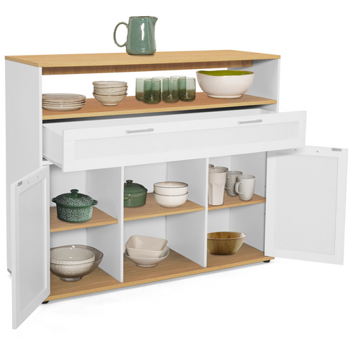 Meuble De Bar Extensible En Table à Manger 2 Personnes Vito Blanc Et ...