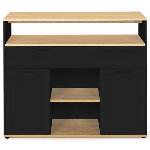 Meuble De Bar Extensible En Table à Manger 2 Personnes Vito Noir Et ...