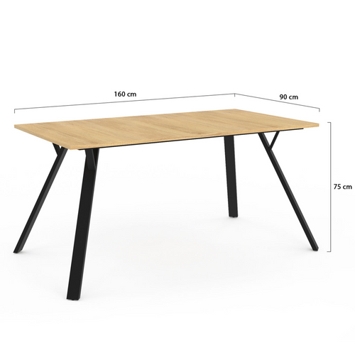Table à Manger Rectangle Yseult 8 Personnes Bois Et Noir Design ...