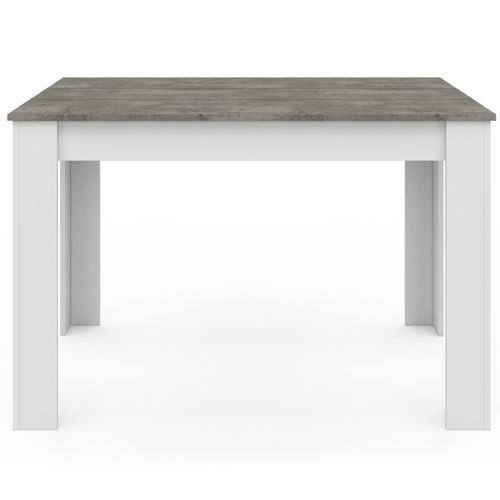 Table à Manger Rectangle Rozy 6 Personnes Blanc Plateau Effet Béton 110 ...