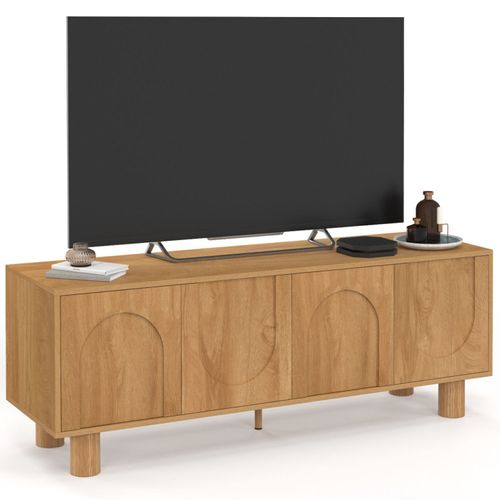 Meuble TV 140 Cm Archie 4 Portes Design Arche Effet Bois - Meuble TV BUT