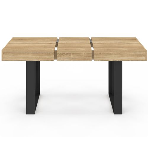 Table à Manger Extensible Rectangle Phoenix 4-6 Personnes Bois Et Noir ...