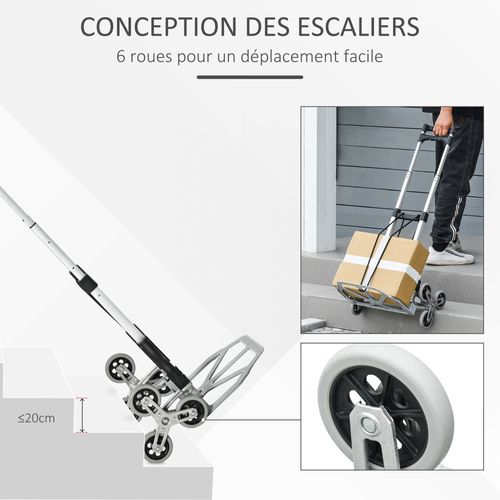 Diable Pour Escalier 6 Roues Max. 70 Kg Pliable Télescopique - Diable ...
