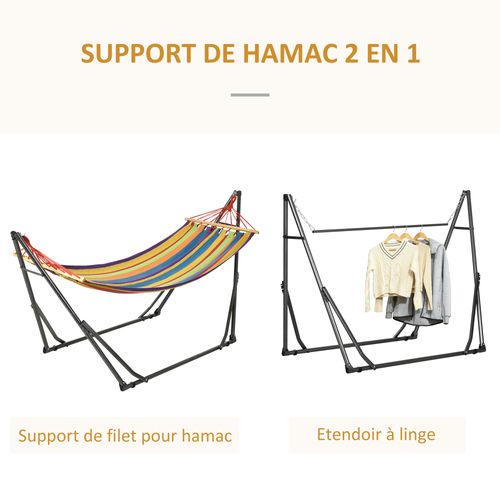 Hamac De Jardin Pliable Avec Support Acier Époxy Et Toile - Hamac BUT