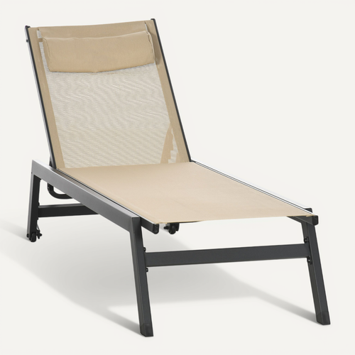 Transat Inclinable 5 Positions - 2 Roulettes - Alu. Textilène - Chaise ...