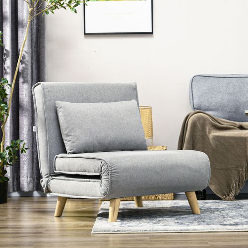 Fauteuil Chauffeuse Convertible Style Scandinave Avec Coussin Tissu ...