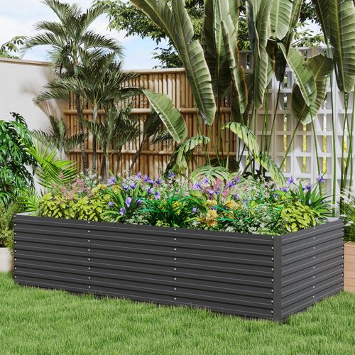 Carré Potager Jardinière 240l X 120l X 60h Cm Tôle D'acier Ondulée ...