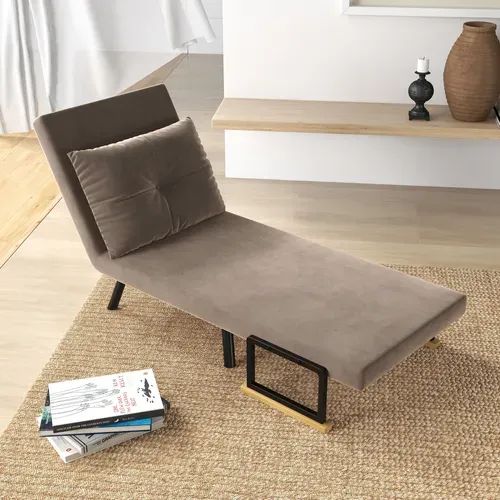 Fauteuil Convertible 3 En 1 Chauffeuse Lit Dossier Réglable Velours ...