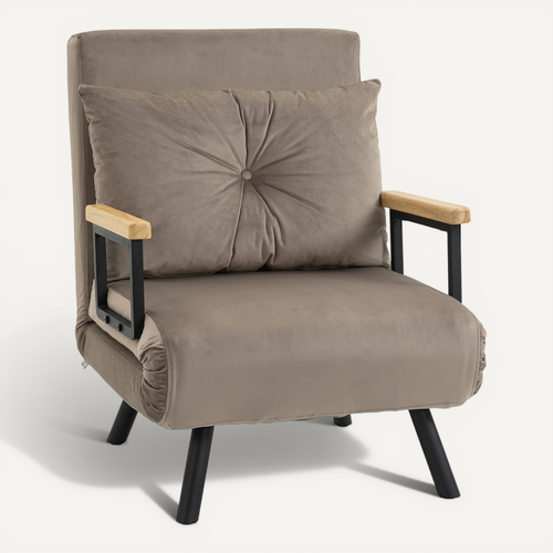 Fauteuil Convertible 3 En 1 Chauffeuse Lit Dossier Réglable Velours ...