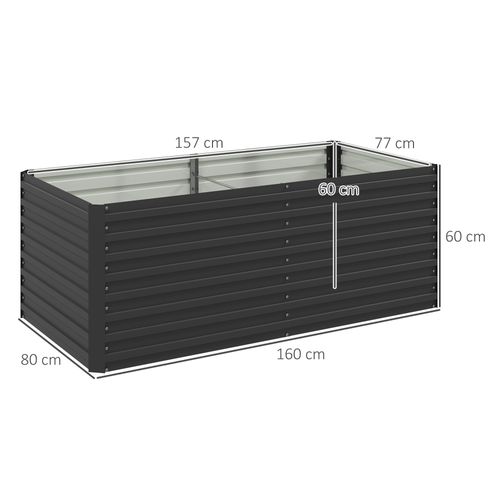 Carré Potager Jardinière 160l X 80l X 60h Cm Tôle D'acier Ondulée ...