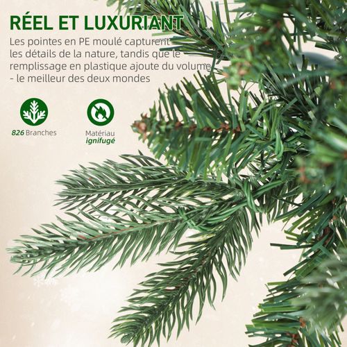 Sapin De Noël Artificiel LED X 300 Blanc Chaud H.210 Cm Vert ...