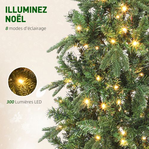 Sapin De Noël Artificiel LED X 300 Blanc Chaud H.210 Cm Vert - BUT