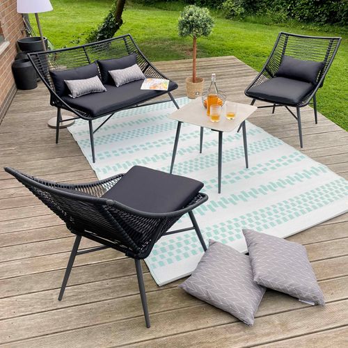 Petite Table Basse De Jardin En Acier Gris Costa Rica - Table basse de ...