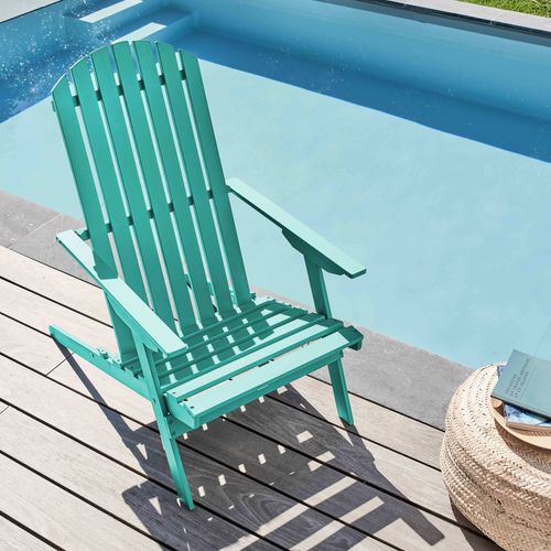 Fauteuil Relax Pliant En Bois D'eucalyptus Calgary Bleu - Calgary ...