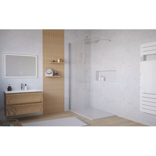 Pack Douche - Receveur Blanc 120x90cm + Paroi En 120cm + Barre De ...