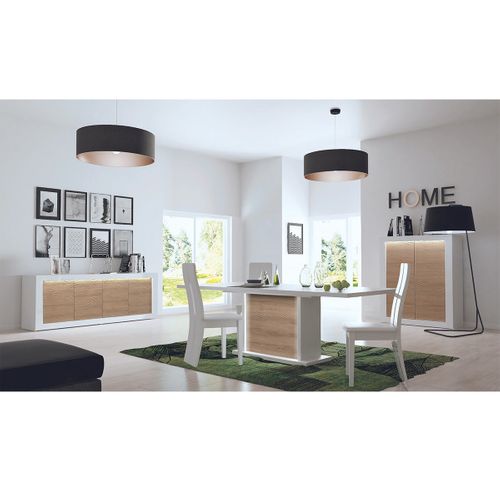 Dayton Oak - Ensemble Séjour Avec Table Allongeable 180-225cm + LEDs ...