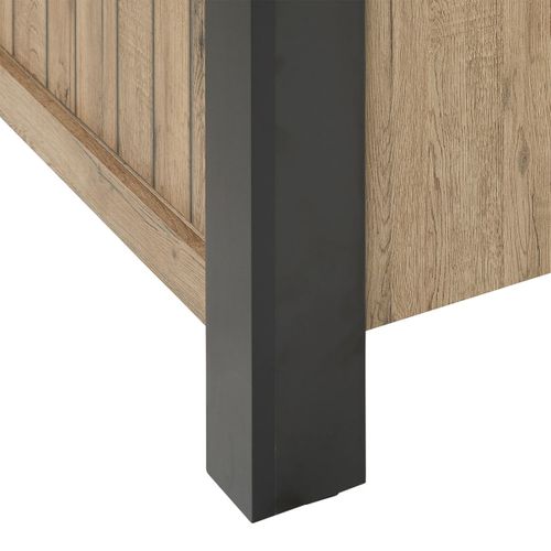 Ensemble Buffet Et Table 200cm Aspect Bois Piètement X Métal Noir ...