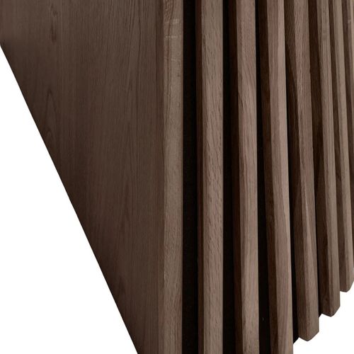 Dublin - Table Extensible à 200cm Pied Relief Mdf Placage Chêne Fumé ...