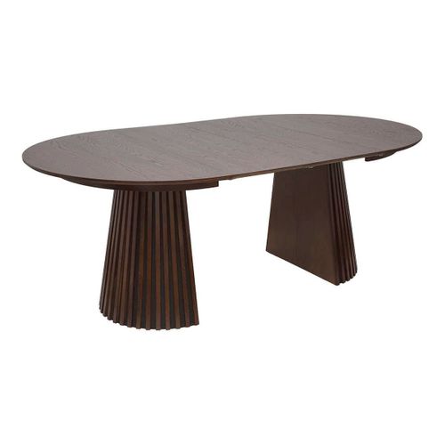 Dublin - Table Extensible à 200cm Pied Relief Mdf Placage Chêne Fumé ...