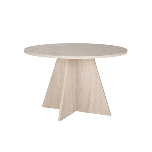 Table à Manger Ronde Effet Travertin Ø120 Cm Marfa - Table BUT