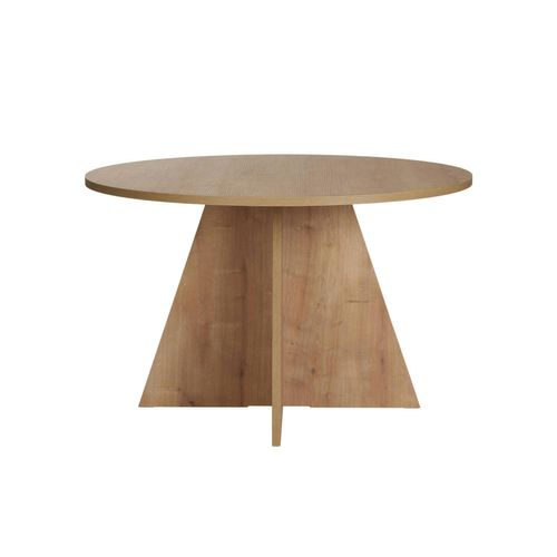Table à Manger Ronde Effet Bois Clair Ø120 Cm Marfa - Table BUT