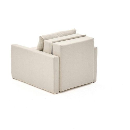 Fauteuil Lit Convertible Écru Avec Porte-revues Manil - BUT