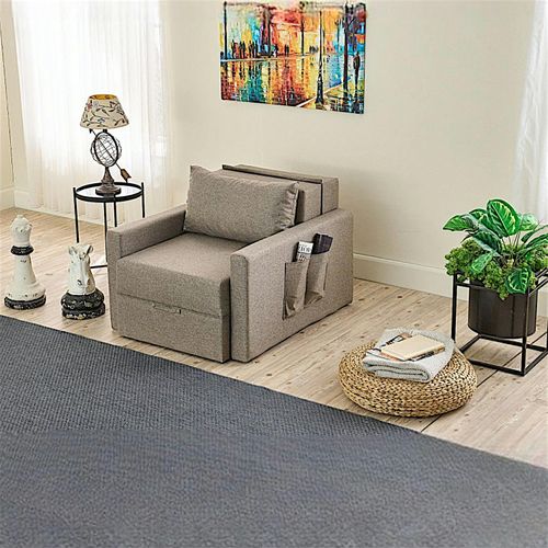 Fauteuil Lit Convertible Taupe Avec Porte-revues Manil - BUT