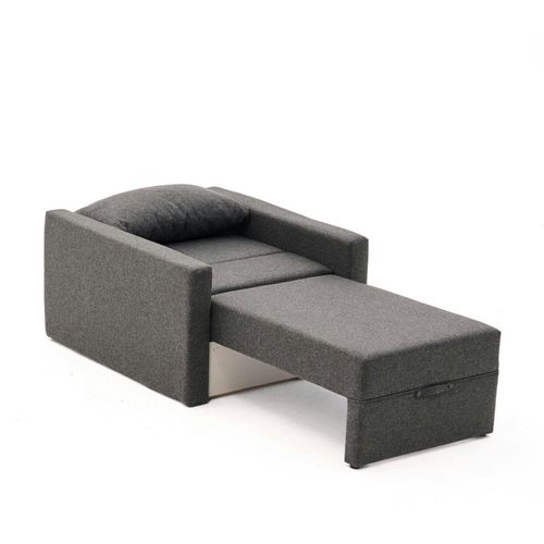 Fauteuil Lit Convertible Anthracite Avec Porte-revues Manil - BUT