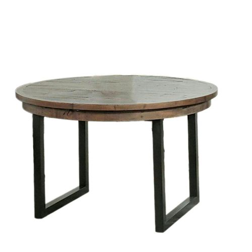 Table Ronde Extensible En Bois Recyclé D 120-160 Cm Samoa - Table BUT