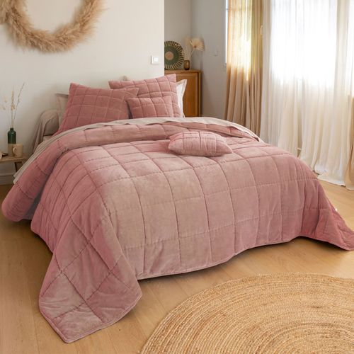 Plaid 150x150 Rose En Coton - Plaid BUT