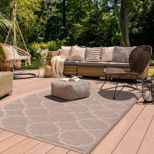 Tapis Extérieur 140x200 Tissé Kilim Beige Kuma - Tapis d'extérieur BUT