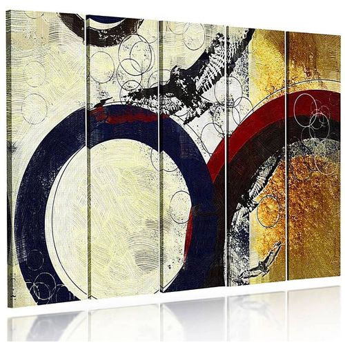 Tableau Roues Abstraction 200 X 100 Cm Blanc - Tableau - Toile BUT