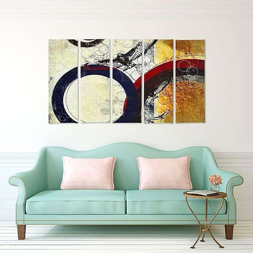 Tableau Roues Abstraction 200 X 100 Cm Blanc - Tableau - Toile BUT