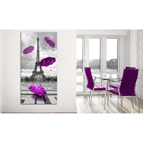 Tableau Parapluies Violets Paris 60 X 120 Cm Violet - Tableau - Toile BUT