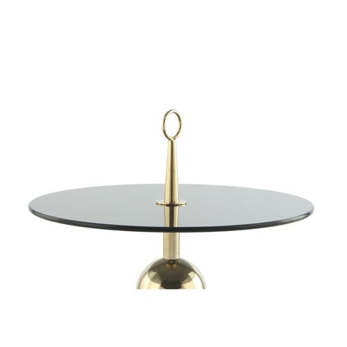 Table D’appoint Ronde En Verre doréEt Gris 46x46x52cm - Bout de canapé BUT