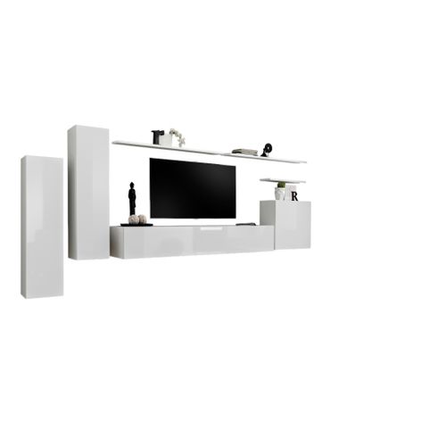 Ensemble De Meubles Salon Collection Switch I Design. Coloris Blanc ...