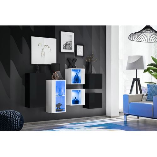 Ensemble Meubles De Salon Switch Sbiv Design. Coloris Noir Et Blanc ...