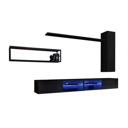 Ensemble Meubles De Salon Style Industriel Switch M4. Coloris Noir ...